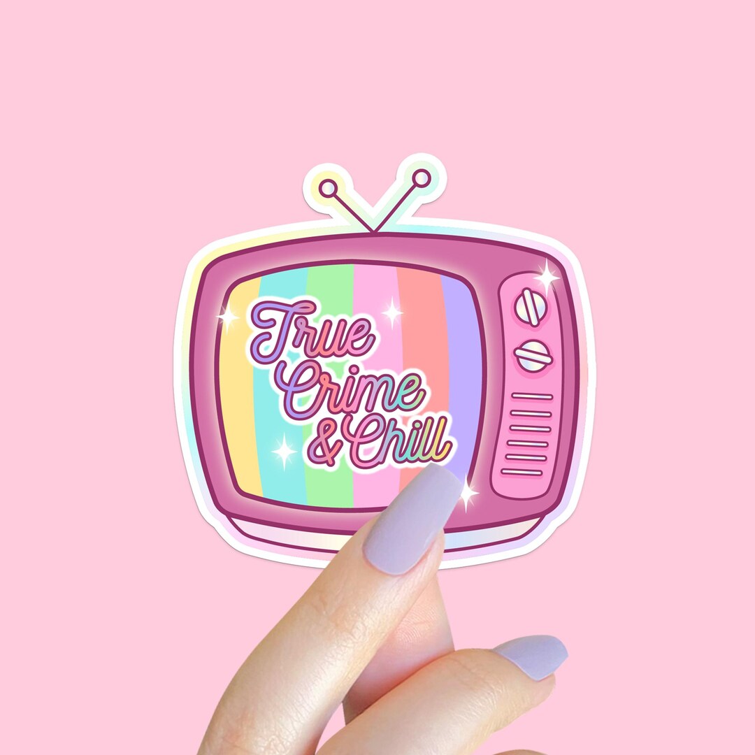 True Crime & Chill Vintage TV Holographic Vinyl Die Cut Sticker for ...