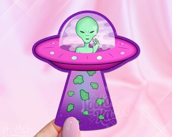 Weed Alien Stickers - Etsy