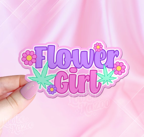 Flower Girl Vinyl Sticker Kawaii Stoner Girl Girly Smoking - Etsy