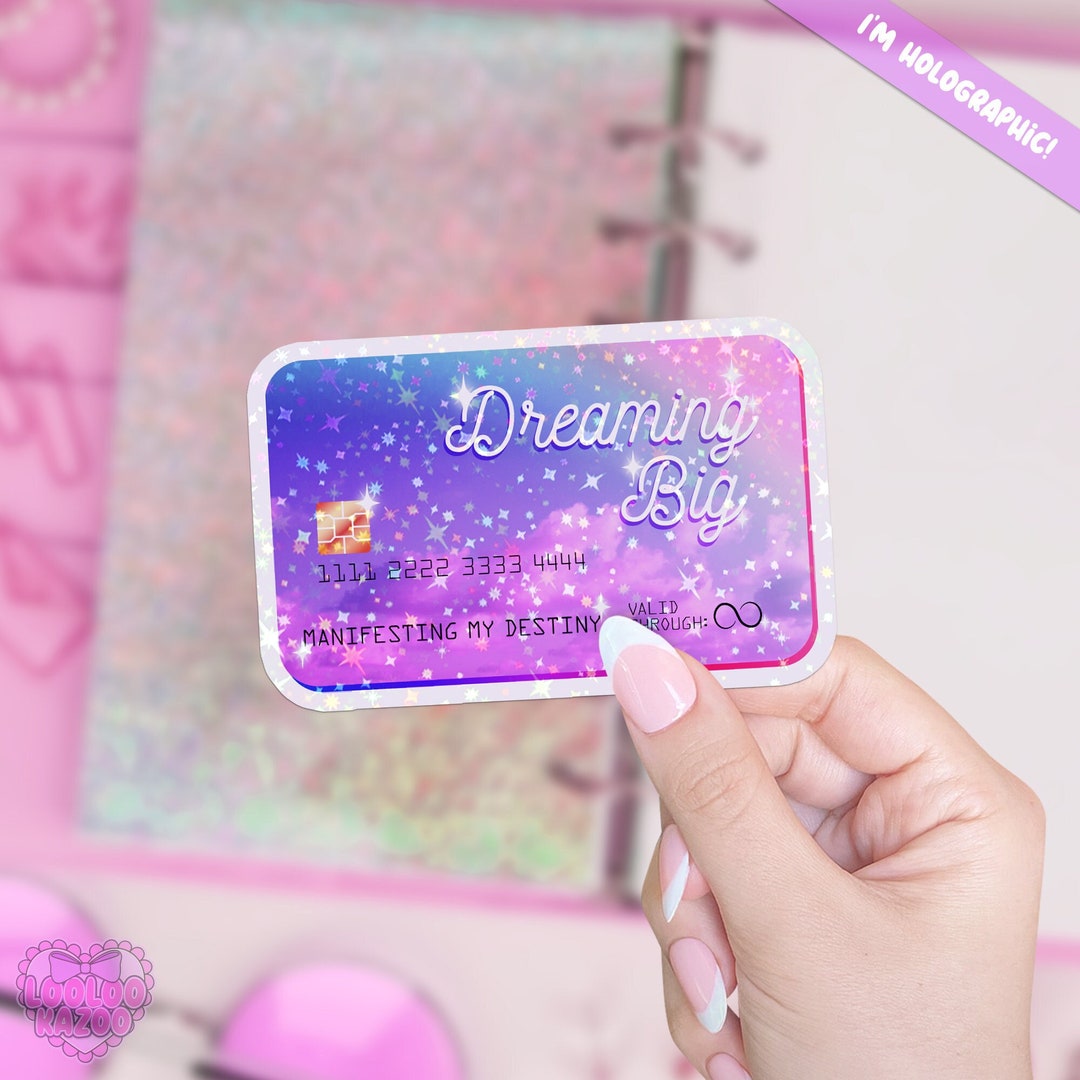 Holographic Credit Card Vinyl Die Cut Sticker for Laptops - Etsy