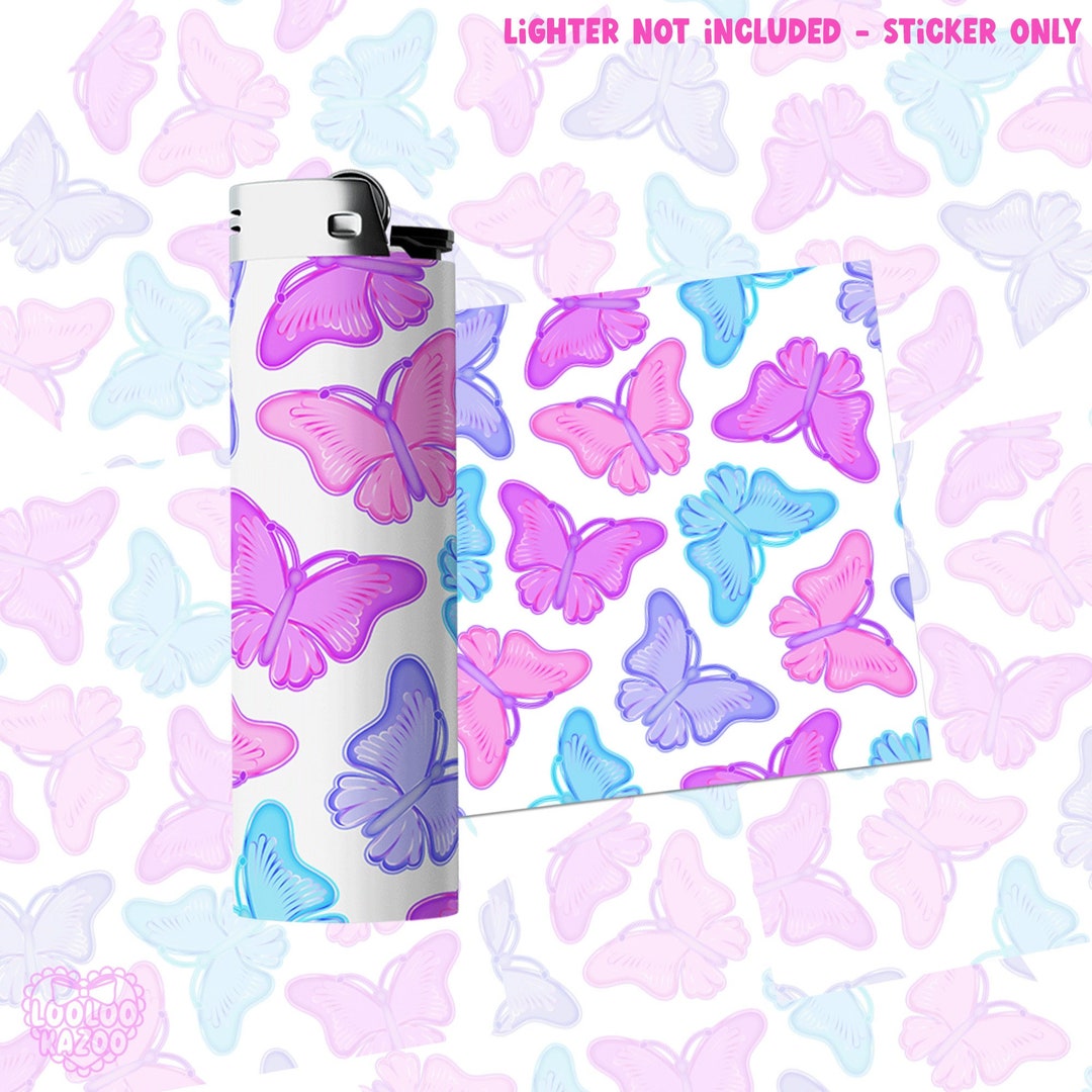 Cute Y2K Butterfly Lighter Sticker Wrap, Smoking Accessories, Stoner ...