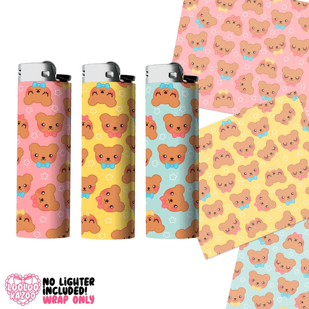 Kawaii Bears Lighter Sticker Wraps Pastel Smoking - Etsy