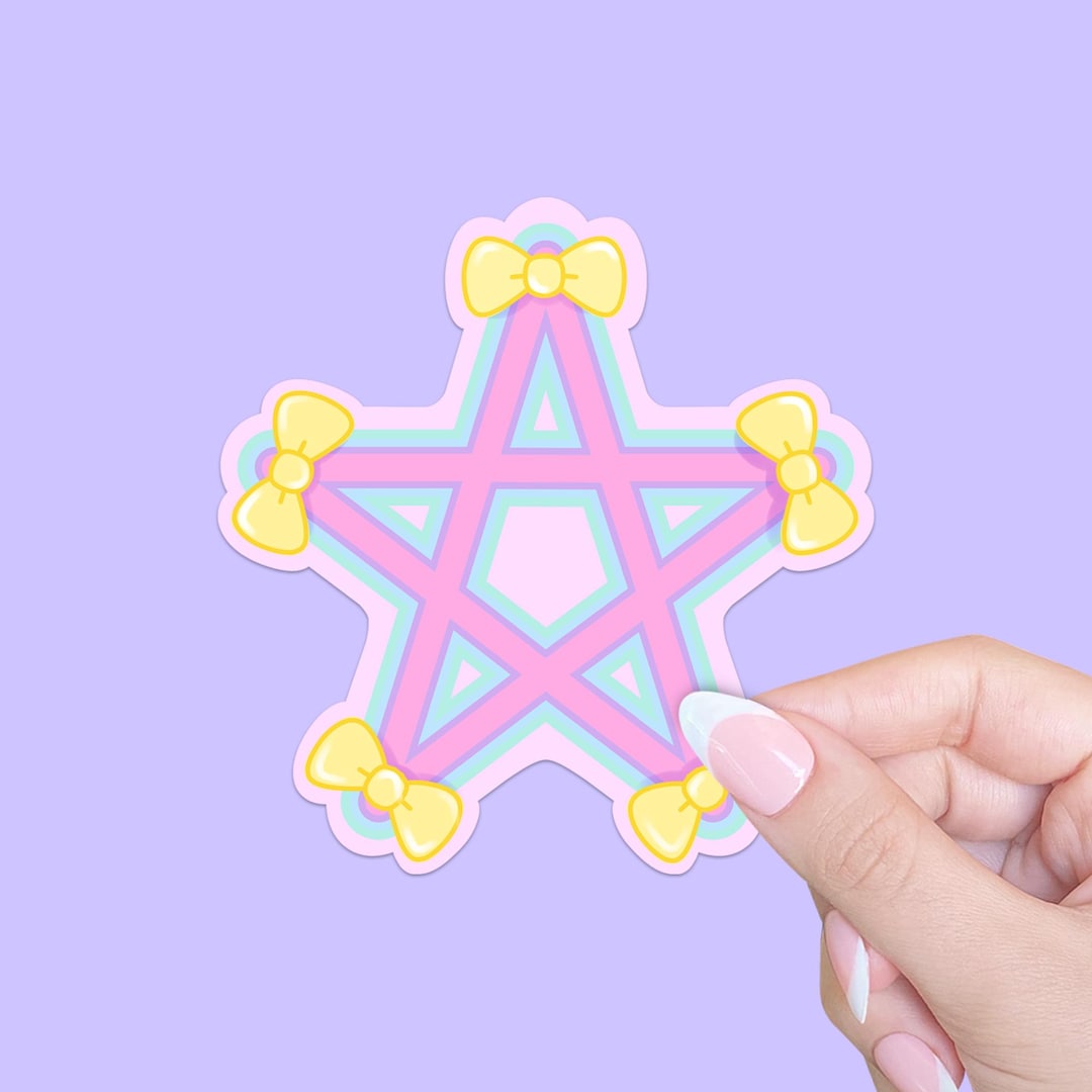 Holographic Pastel Pentacle Vinyl Die Cut Sticker, Pastel Goth ...