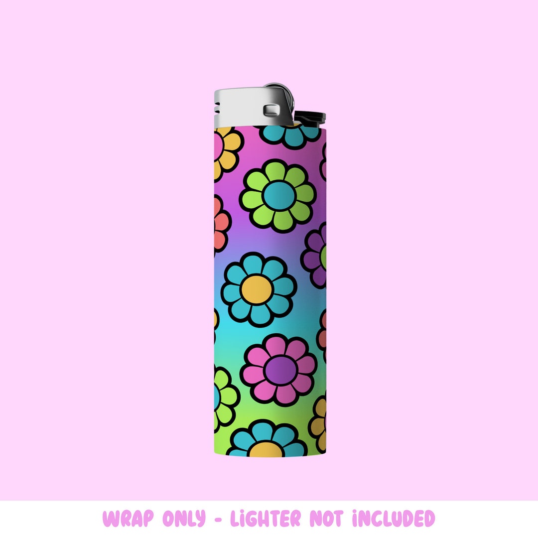 Rainbow Daisies Lighter Sticker Wrap, LIGHTER NOT INCLUDED Girly ...