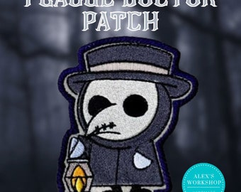 Embroidered PATCH plague Doctor With Hook and Loop Fasteners or Sew on ...