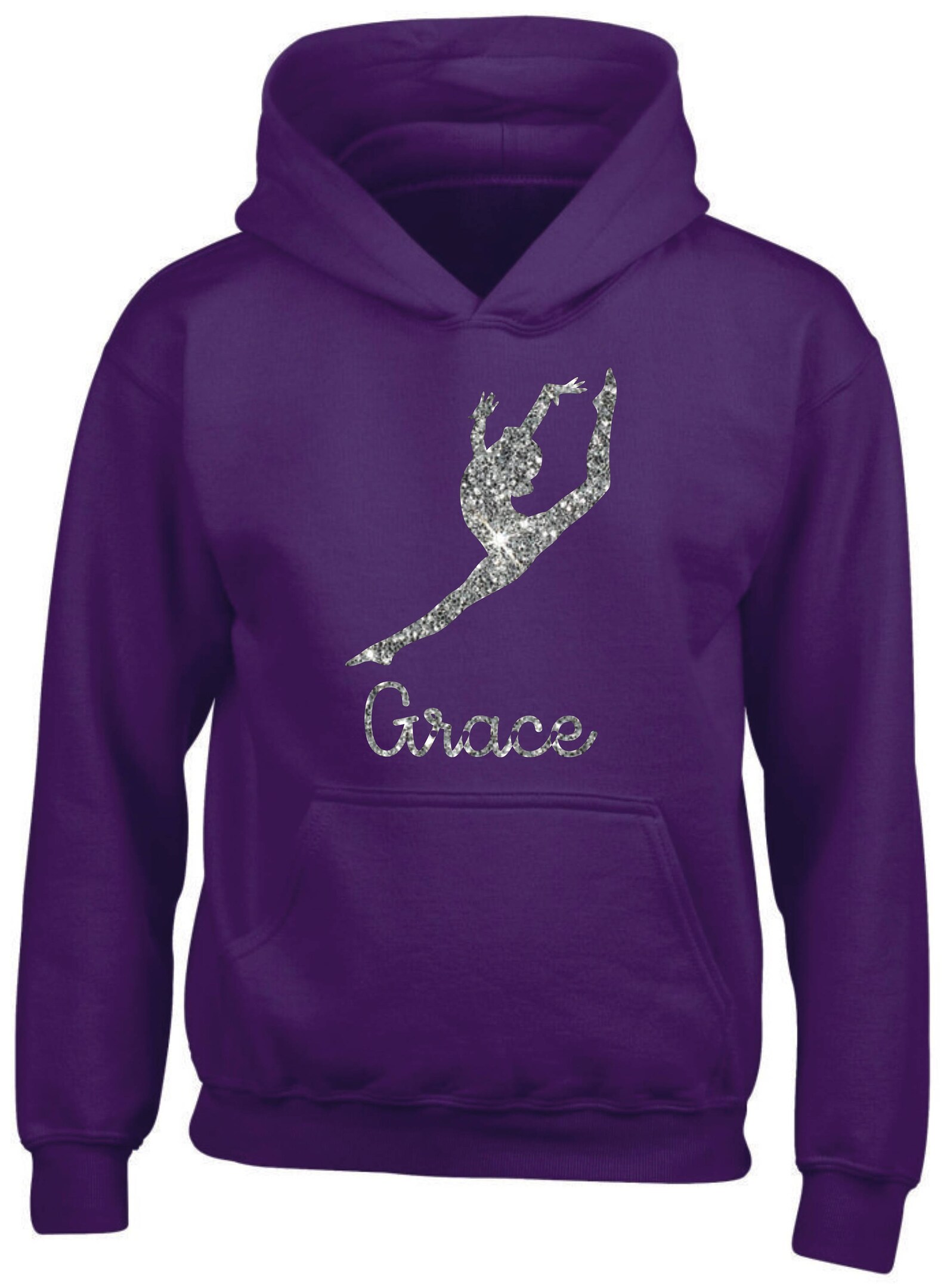 Personalised Gymnastics/cheerleading/dance Hoodie With Silver - Etsy