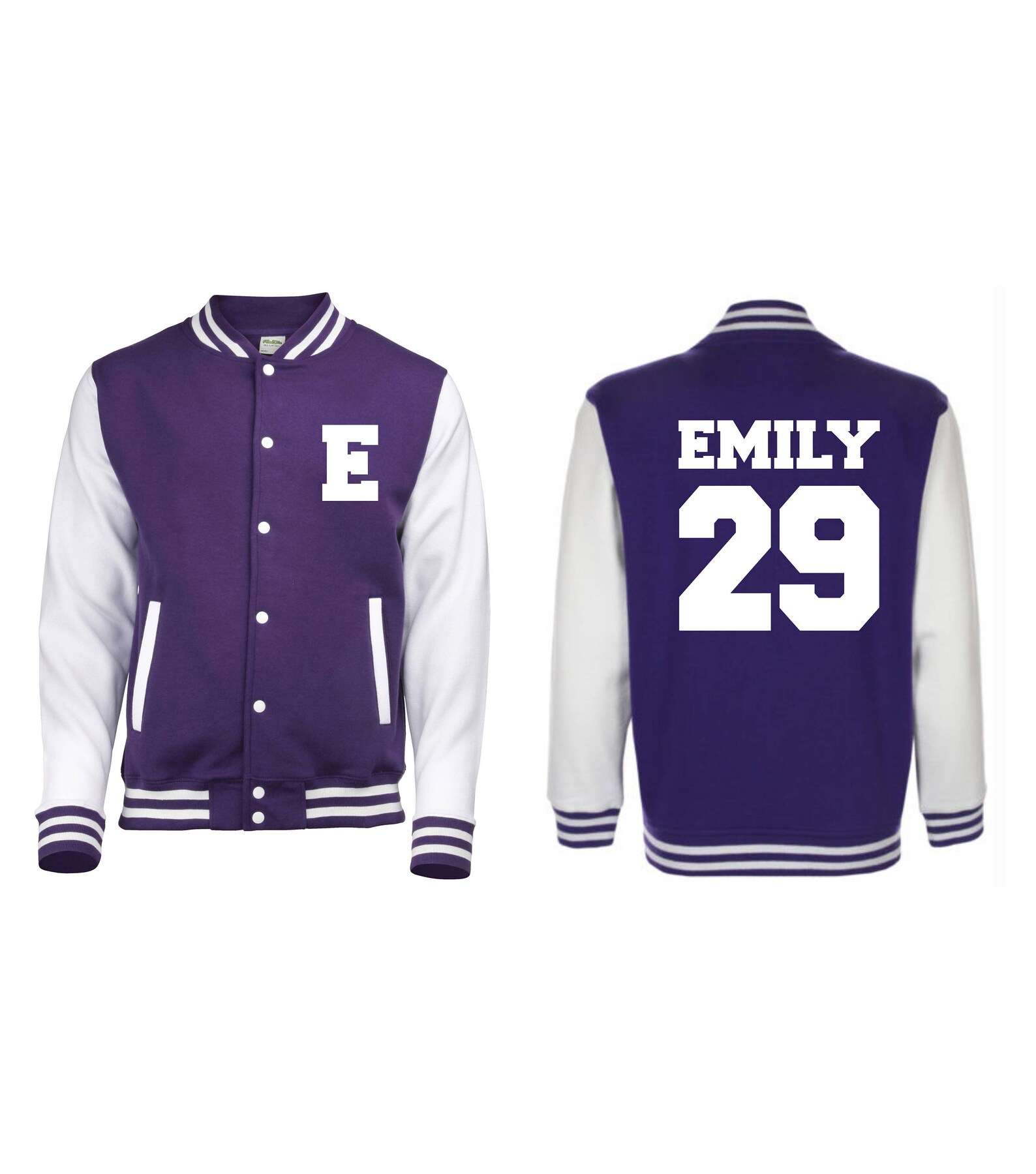 Personalized Initial Name and Number Varsity Jacket | Etsy