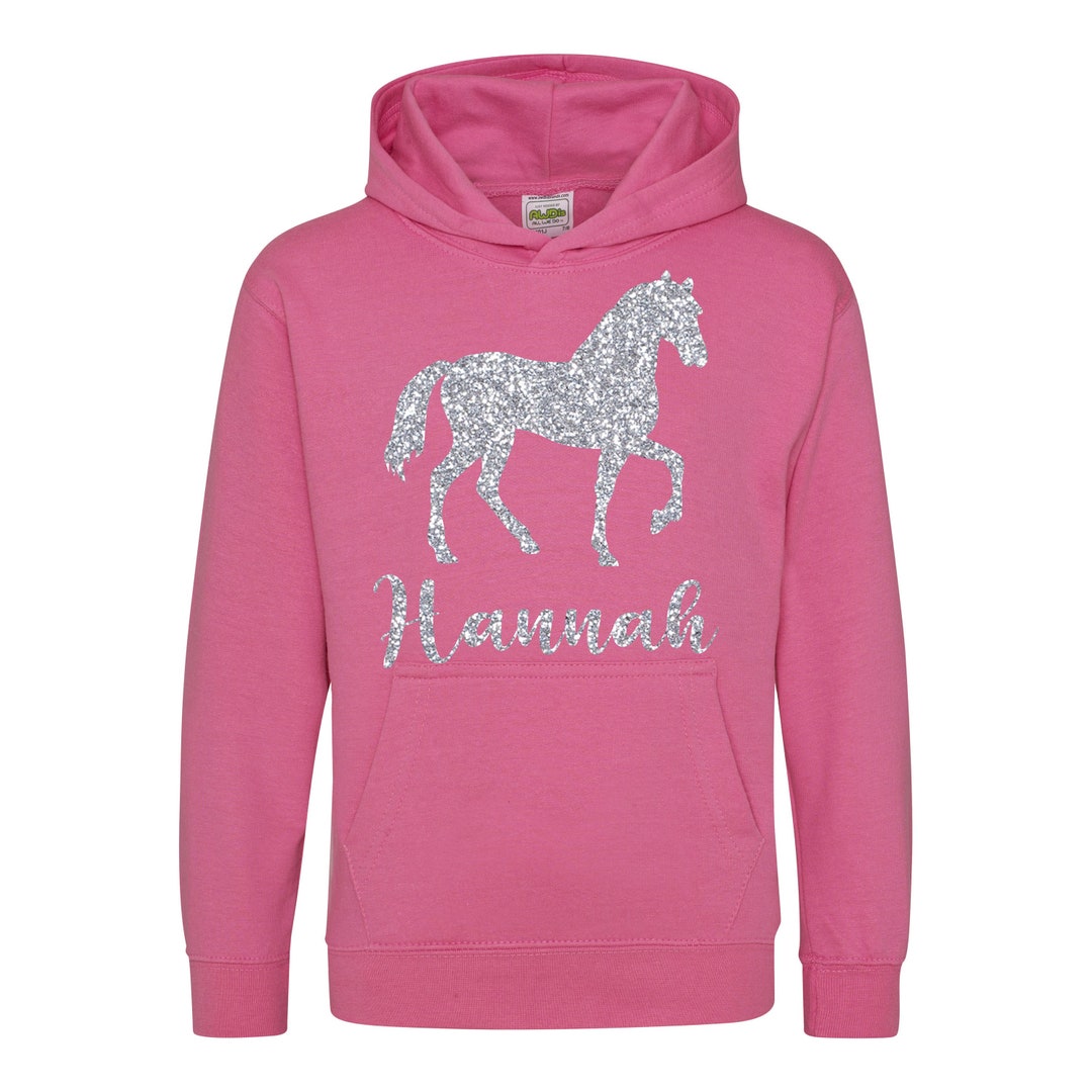Personalised Sparkly Horse Hoodie With Name - Etsy