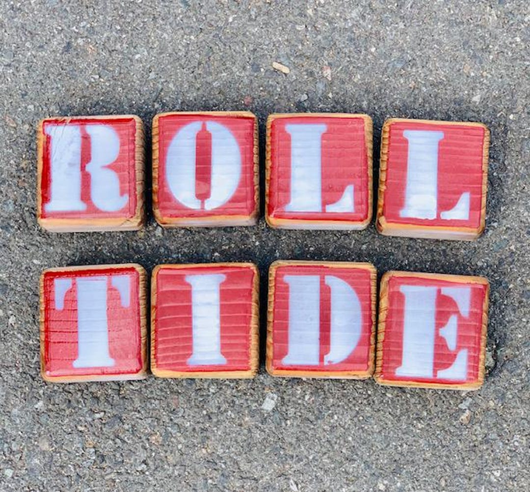 Alabama Crimson Tide ROLL TIDE Blocks - Etsy