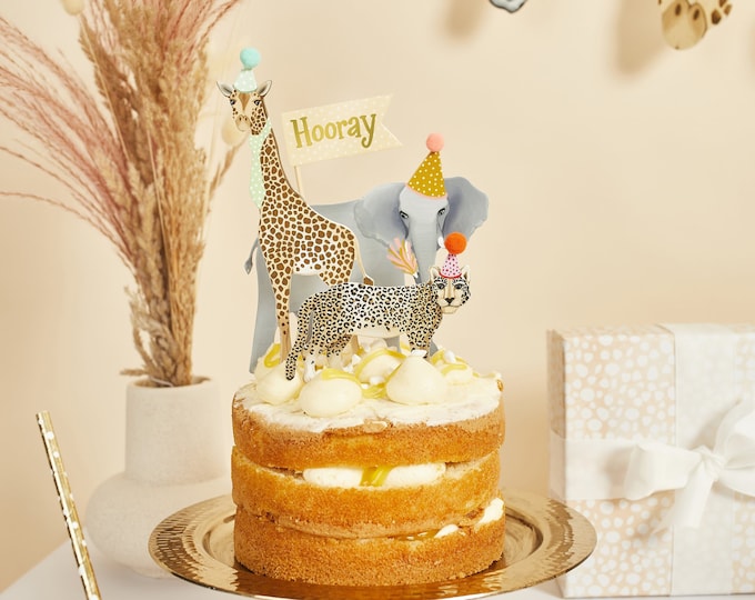 Safari Cake Topper Jungle Cake Topper Safari Birthday | Etsy UK