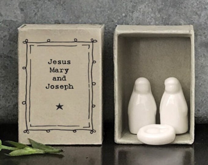 Porcelain Mini Nativity Set, Christmas Keepsake, Rustic Christmas Decor ...