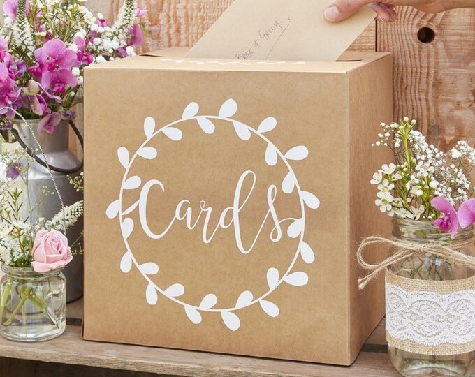 Rustic Wedding Post Box Rustic Wedding Card Box Kraft - Etsy