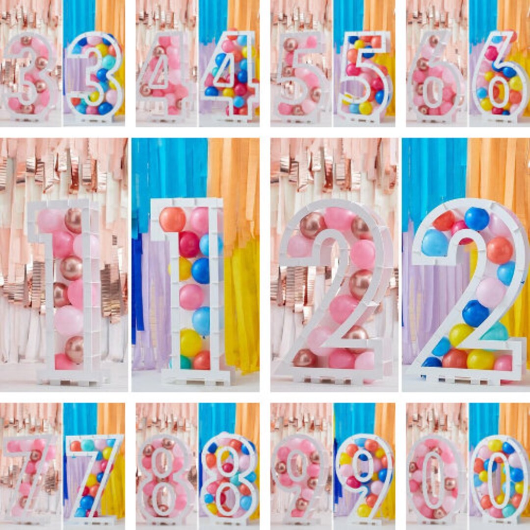 Balloon Mosaic Number Stand, Balloon Mosaic Frame, Mosaic for Balloons ...