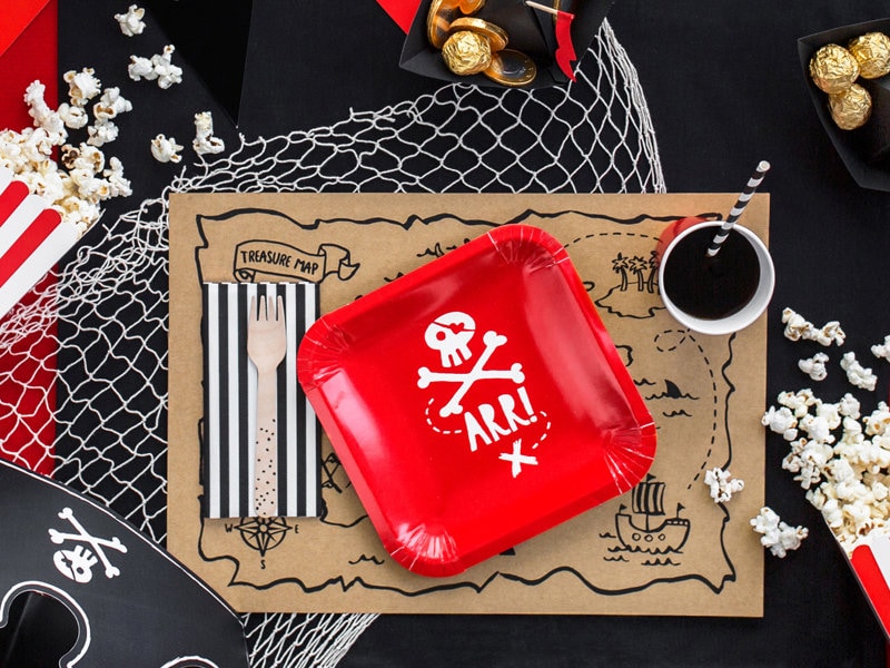 6 Red White Popcorn Boxes Red Treat Boxes Pirate Birthday - Etsy UK