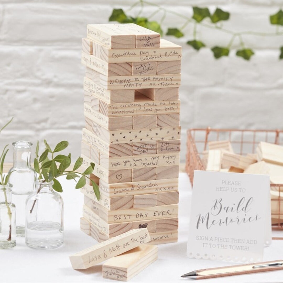 Build a Memory Building Blocks Guest Book, Guest Book, Alternative ...
