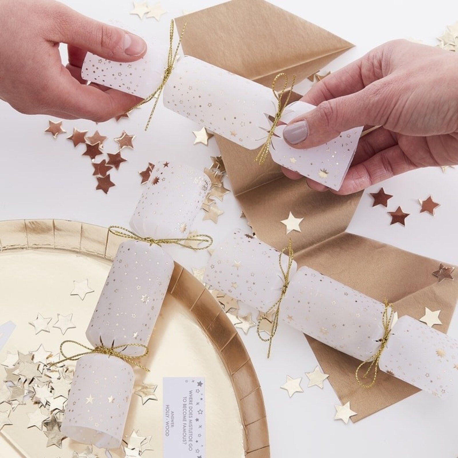6 Gold Star Place Cards, Gold Place Cards, Christmas Place Settings ...