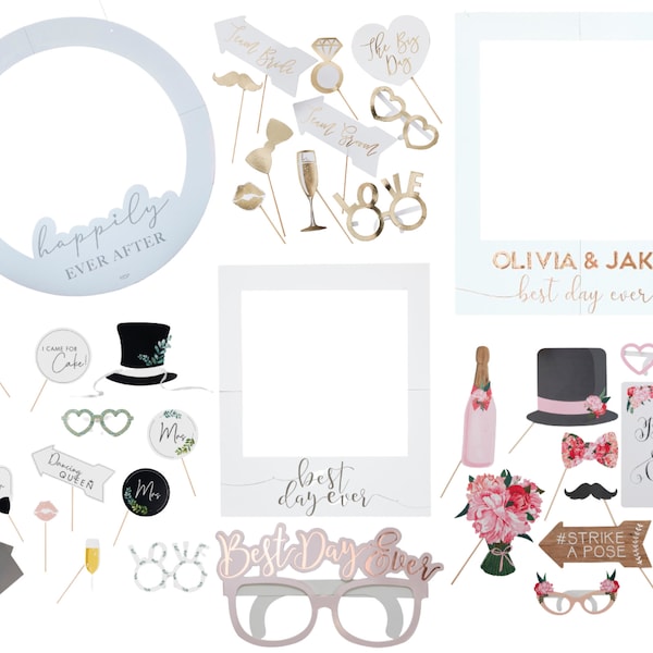 Personalized Photo Booth Props Wedding - Etsy