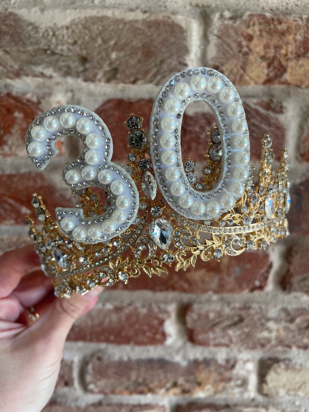 Gold Birthday Rhinestone Tiara, Birthday Crown, Birthday Hat, Milestone ...