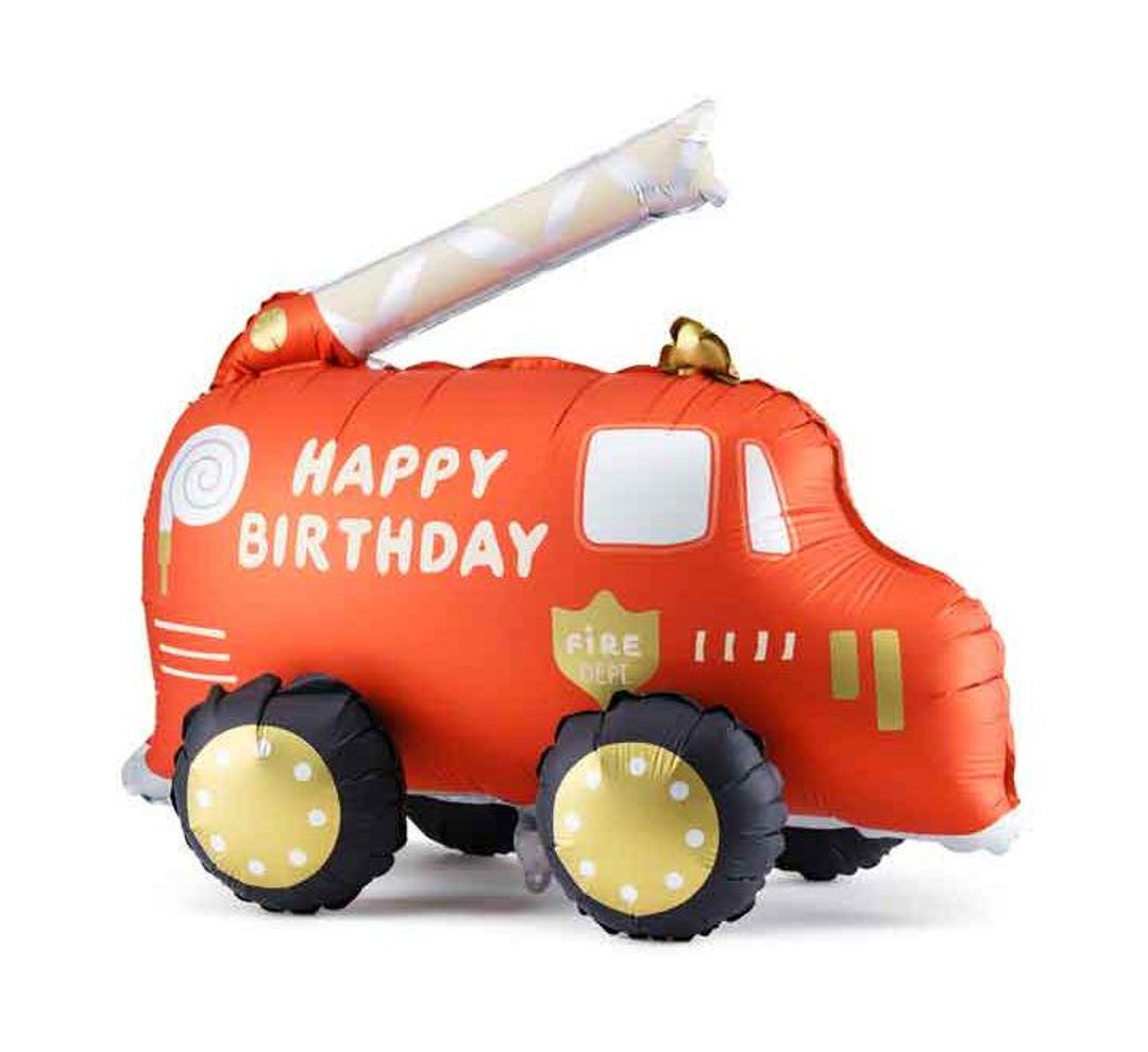 27" Fire Truck Balloon, Fire Engine Balloon, Standing Foil Balloon ...