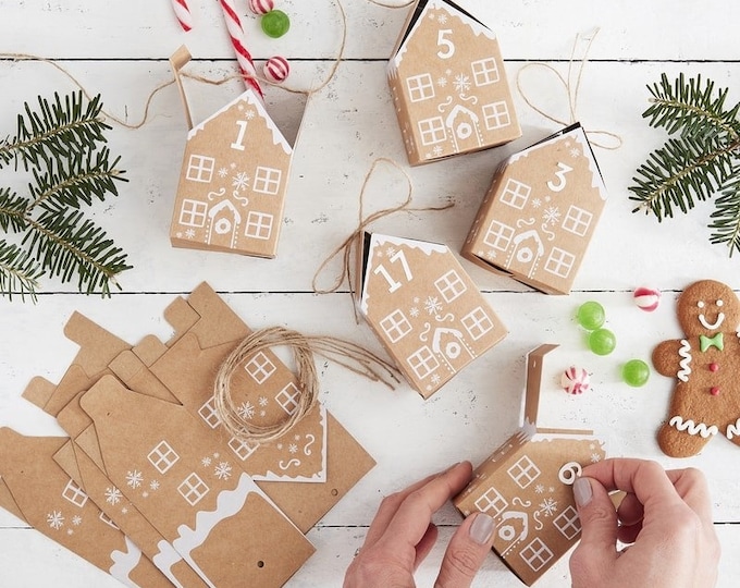 Gingerbread House Advent Calendar Boxes, Advent Kit, Fill Your Own ...