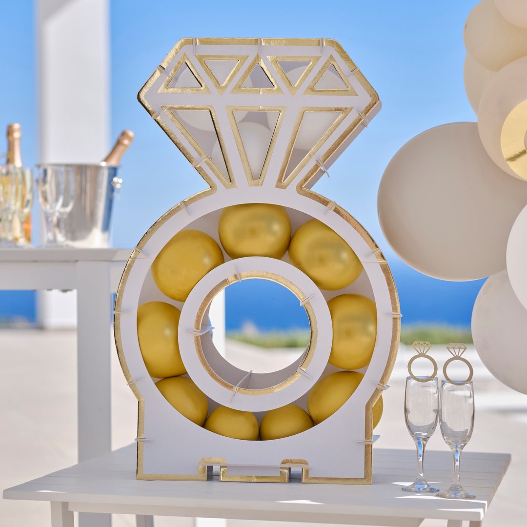 Engagement Ring Balloon Mosaic Stand, Engagement Party Decorations ...