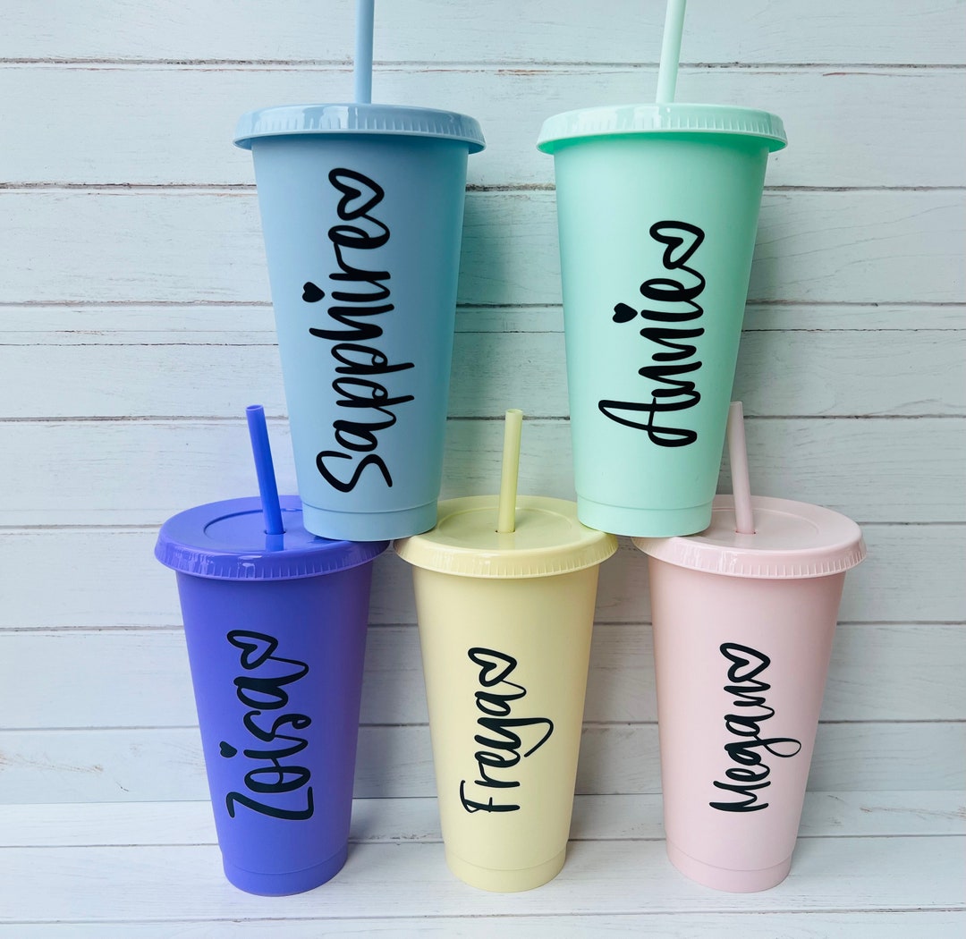 Personalised Pastel Cold Cups, 24oz Reusable Cold Cup, Hen Party Cups ...