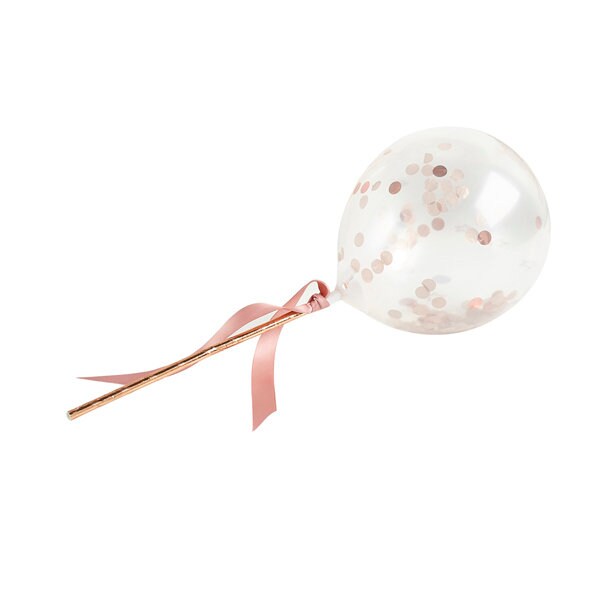 5 Mini Confetti Balloons Rose Gold Confetti Balloons Mini | Etsy UK