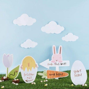 Easter Egg Hunt Kit, East Egg Hunt Signs, Easter Decorations, Easter Egg Hunt, Easter Party Game ...