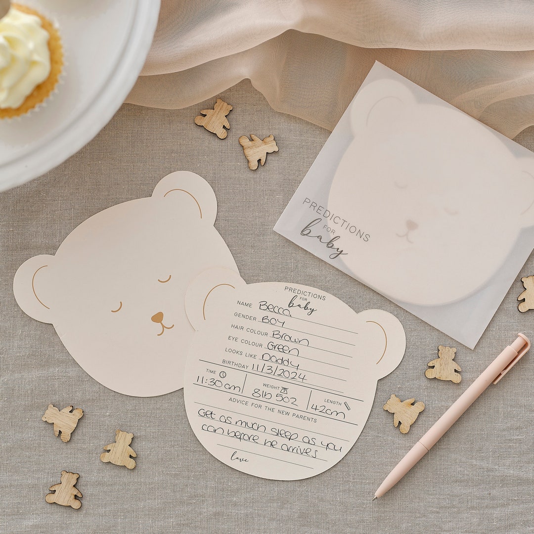 10 Baby Shower Advice Cards, Baby Shower Game, Teddy Bear Baby Shower ...