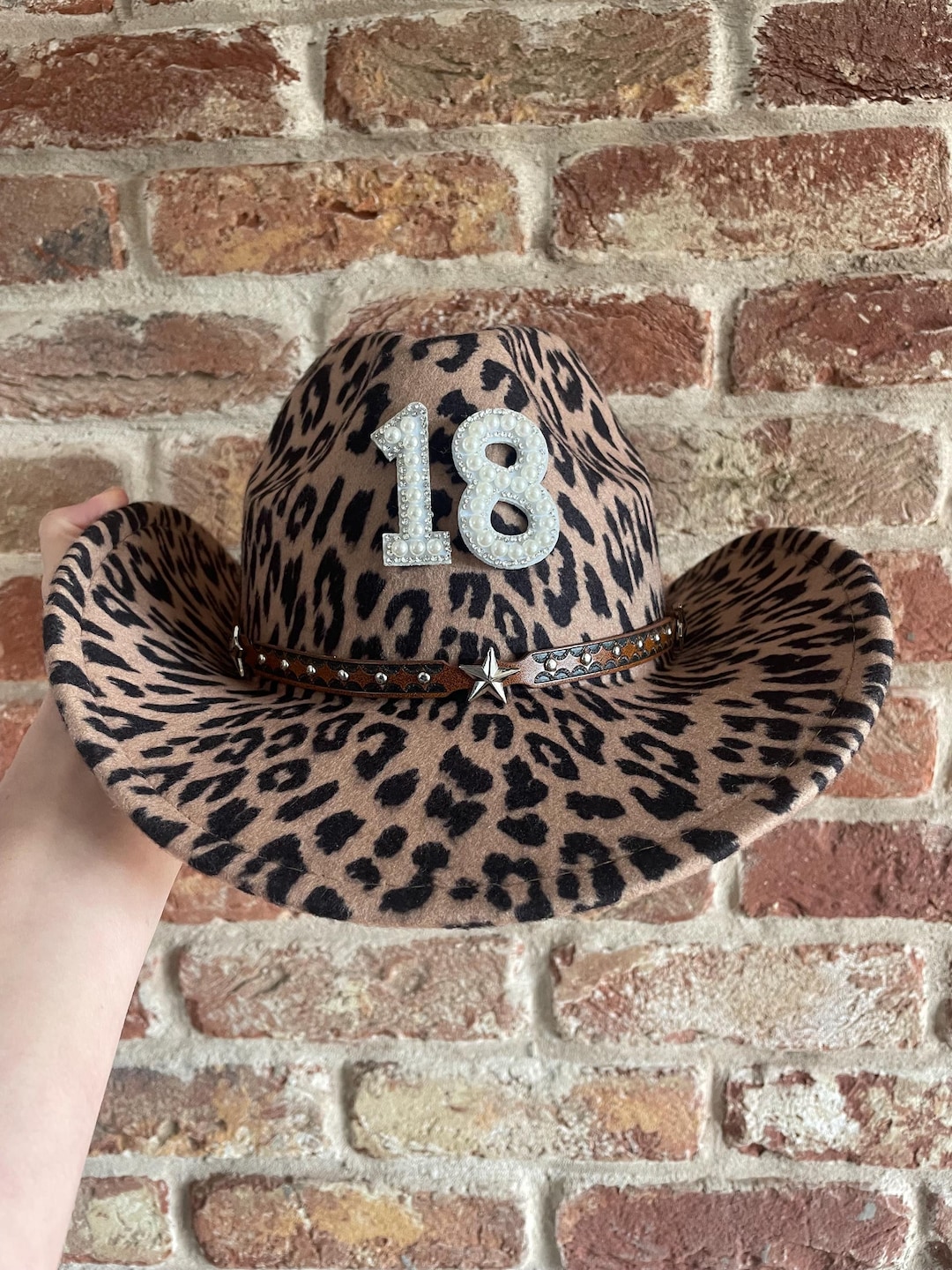 Leopard Print Birthday Cowboy Hat, 40fest, Festival Hat, Birthday Hat ...