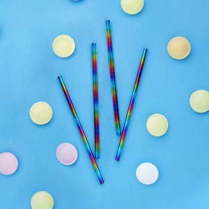 20 Rainbow Paper Straws, Rainbow Party Straws, Rainbow Party Supplies ...