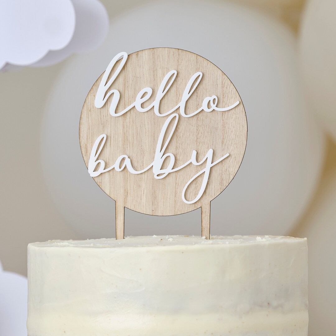 Hello Baby Cake Topper, Baby Shower Cake Topper, Gender Reveal Cake ...