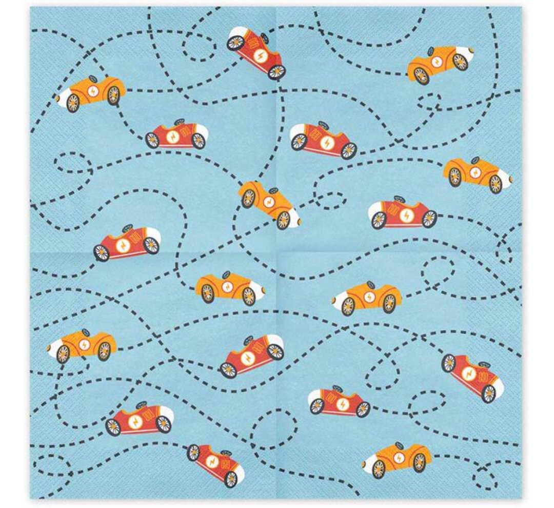 20 Racing Car Paper Napkins, Car Napkins, Two Fast Birthday, Fast One ...