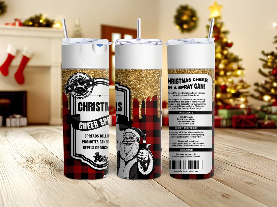 20oz Christmas Cheer Spray Tumbler Funny Christmas Skinny - Etsy