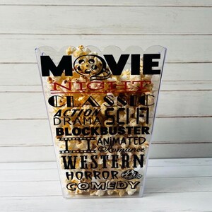 Movie Personalised Tumbler, Movie Popcorn Box, Family Movie Gift, Date ...