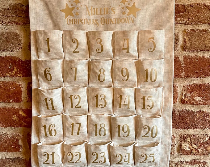 Personalised Fabric Christmas Advent Calendar, Personalized Advent ...