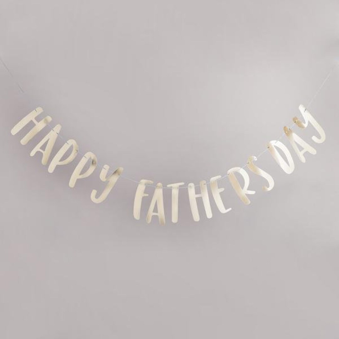 Gold Happy Fathers Day Banner, Happy Fathers Day Bunting, Fathers Day ...