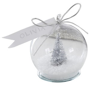 4 Christmas Snow Globe Place Card Holders, Christmas Place Setting ...