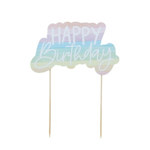 Rainbow Birthday Cake Topper Pastel Rainbow Cake Topper - Etsy