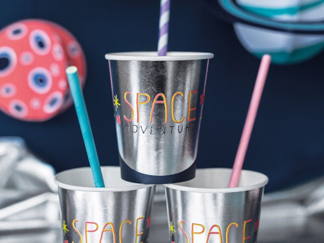 6 Space Theme Party Cups, Outer Space Birthday Party, Space Party Theme ...