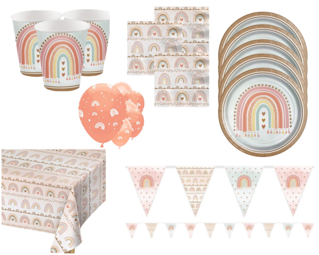 Rainbow Party Decorations Pack Kit, Pastel Party Decor, Rainbow Party ...