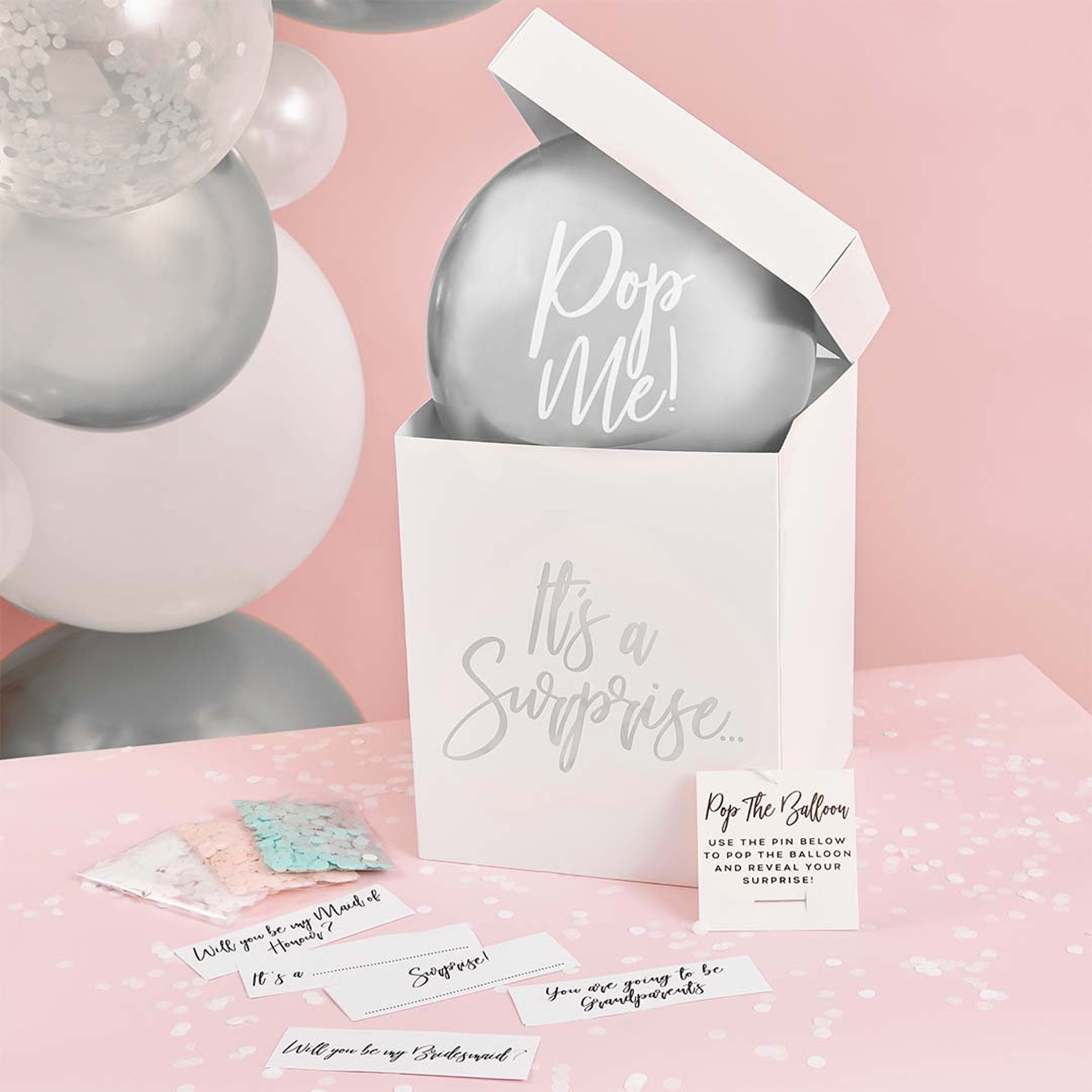 Silver Surprise Reveal Balloon Kit Gender Reveal Balloon - Etsy