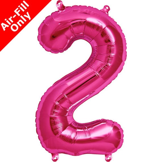 Hot Pink Number 2 Balloon Pink Number Two Balloon Pink | Etsy