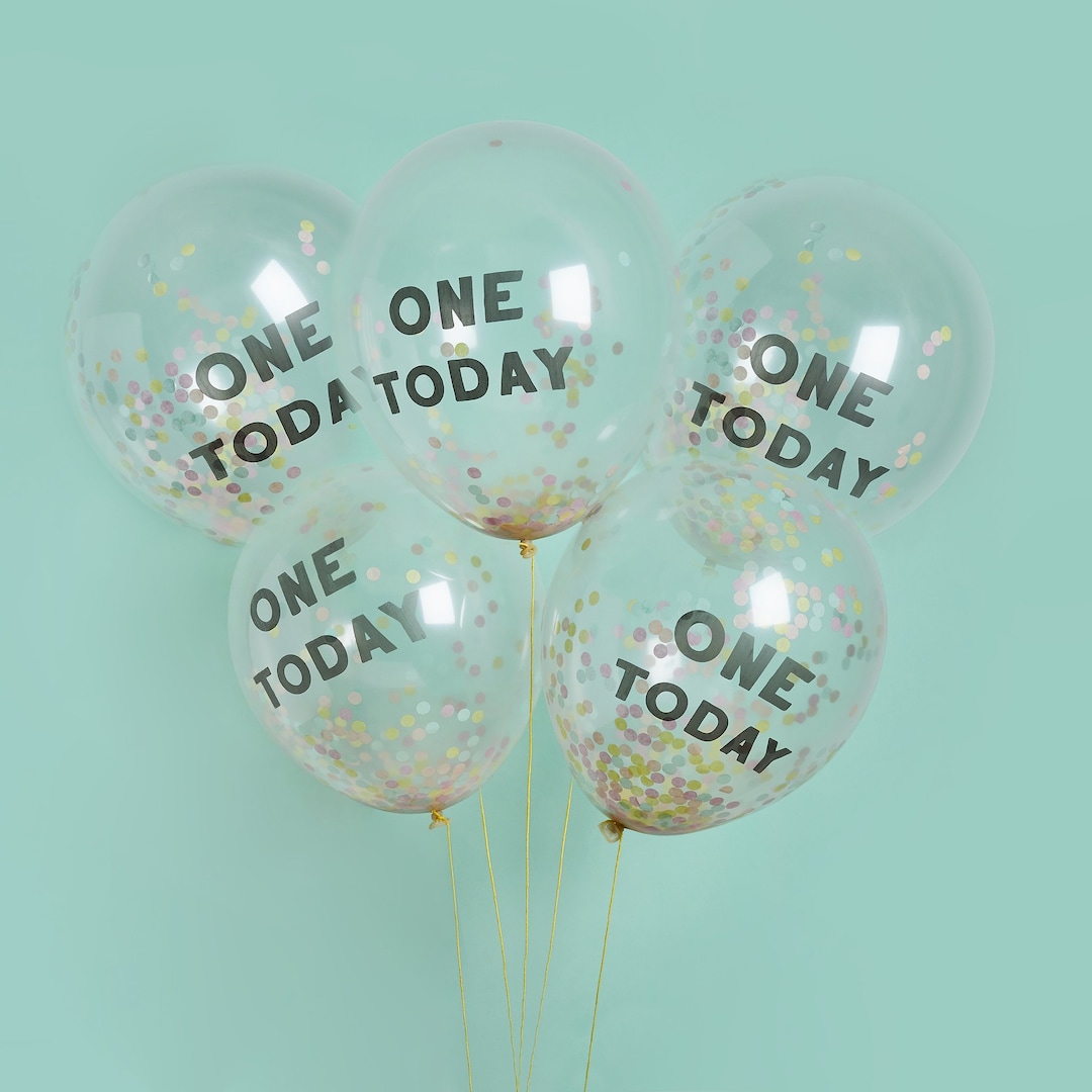5 First Birthday Balloons, First Birthday Decoration, 1st Birthday ...