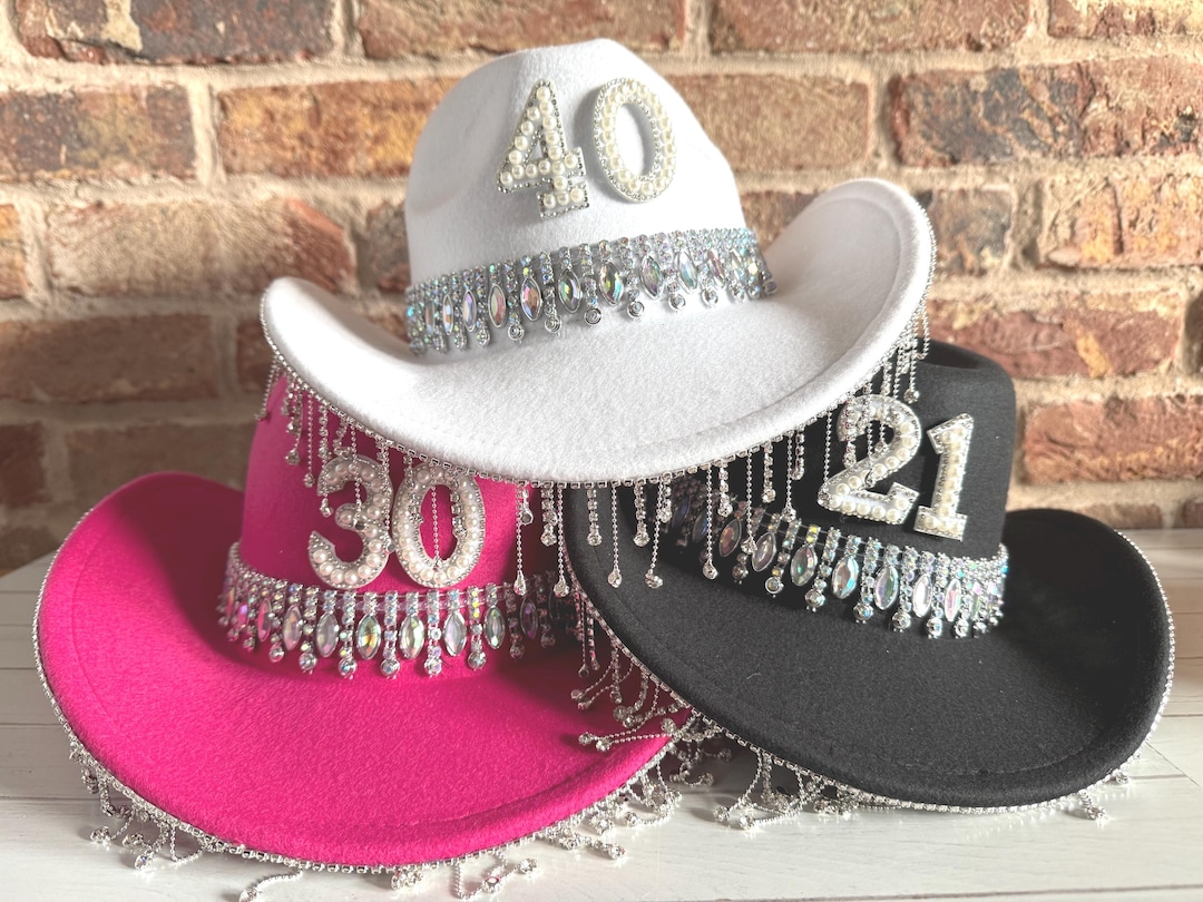 Birthday Cowboy Hat, 40fest, Festival Hat, Birthday Hat, Milestone ...