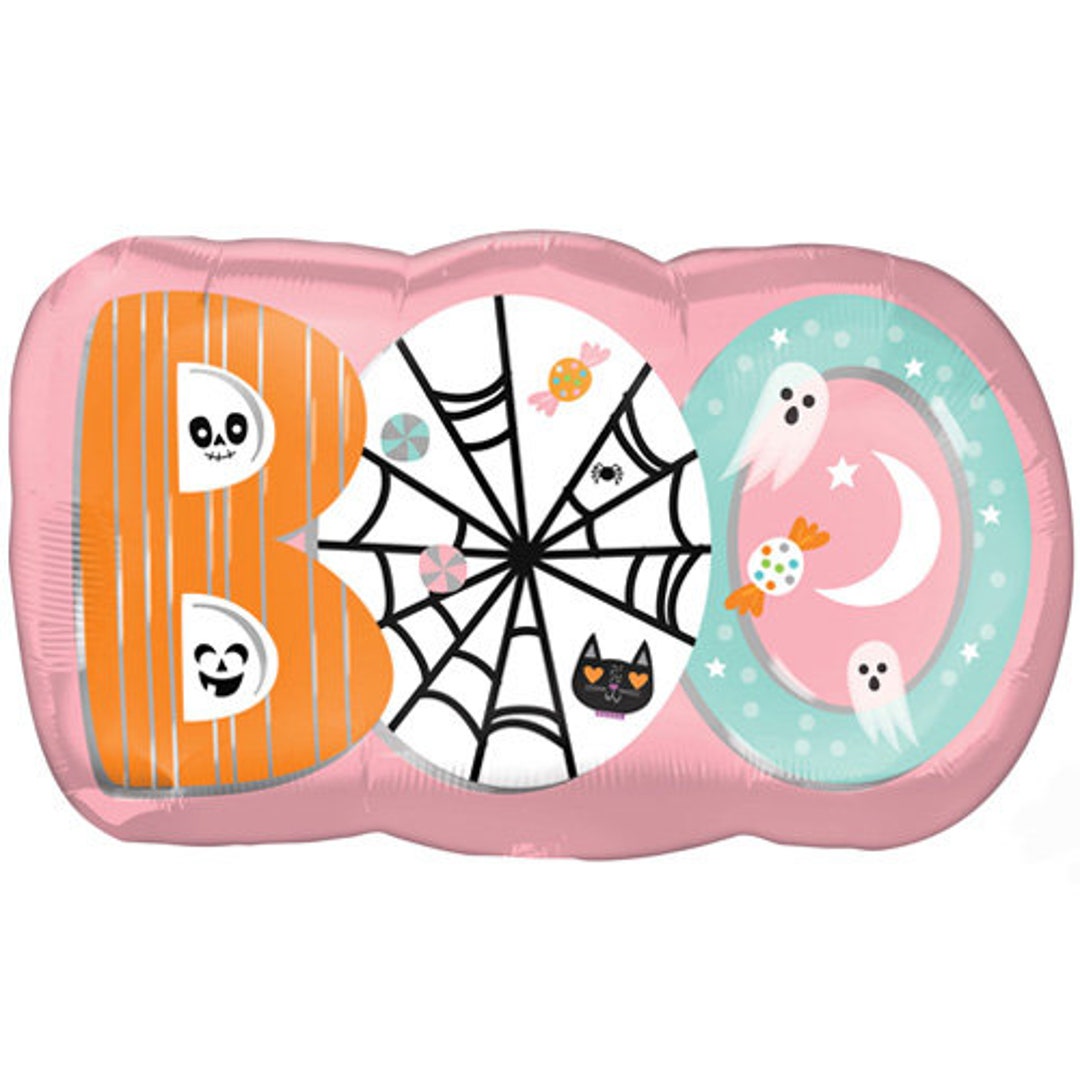 Giant Halloween Boo Balloon, Pastel Halloween Decor, Pink Halloween ...