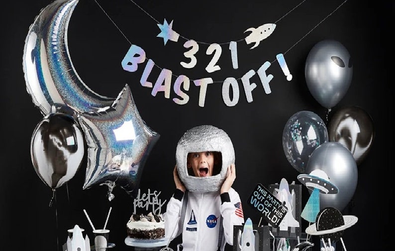 10 Space Theme Photo Booth Props Outer Space Birthday Party - Etsy UK