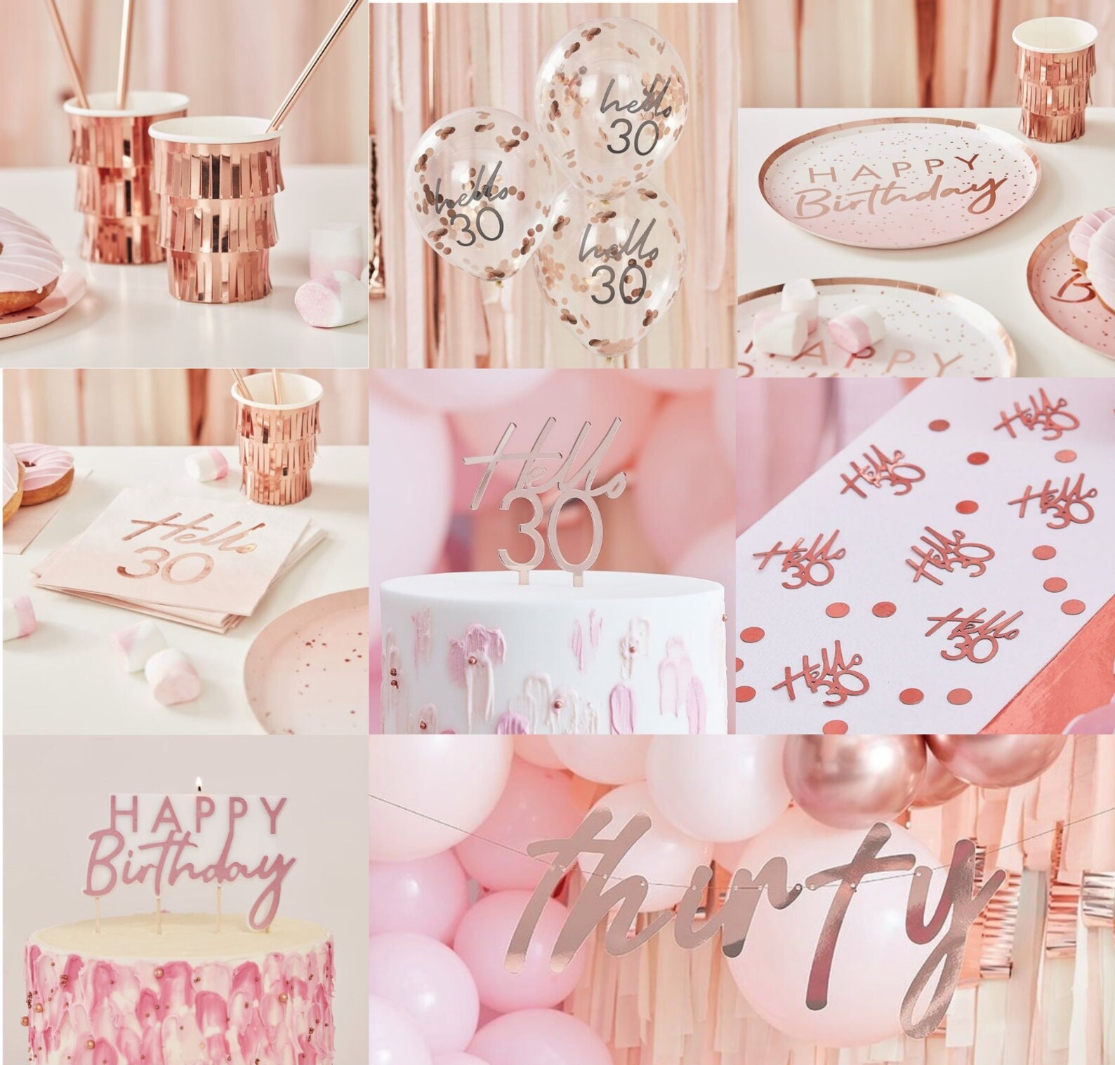 30th Birthday Decorations Hello 30 Rose Gold 30th Birthday - Etsy UK