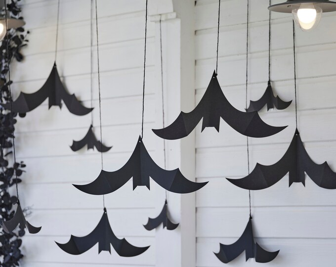10 Hanging Bat Decoration, Halloween Photo Prop, Halloween Party ...