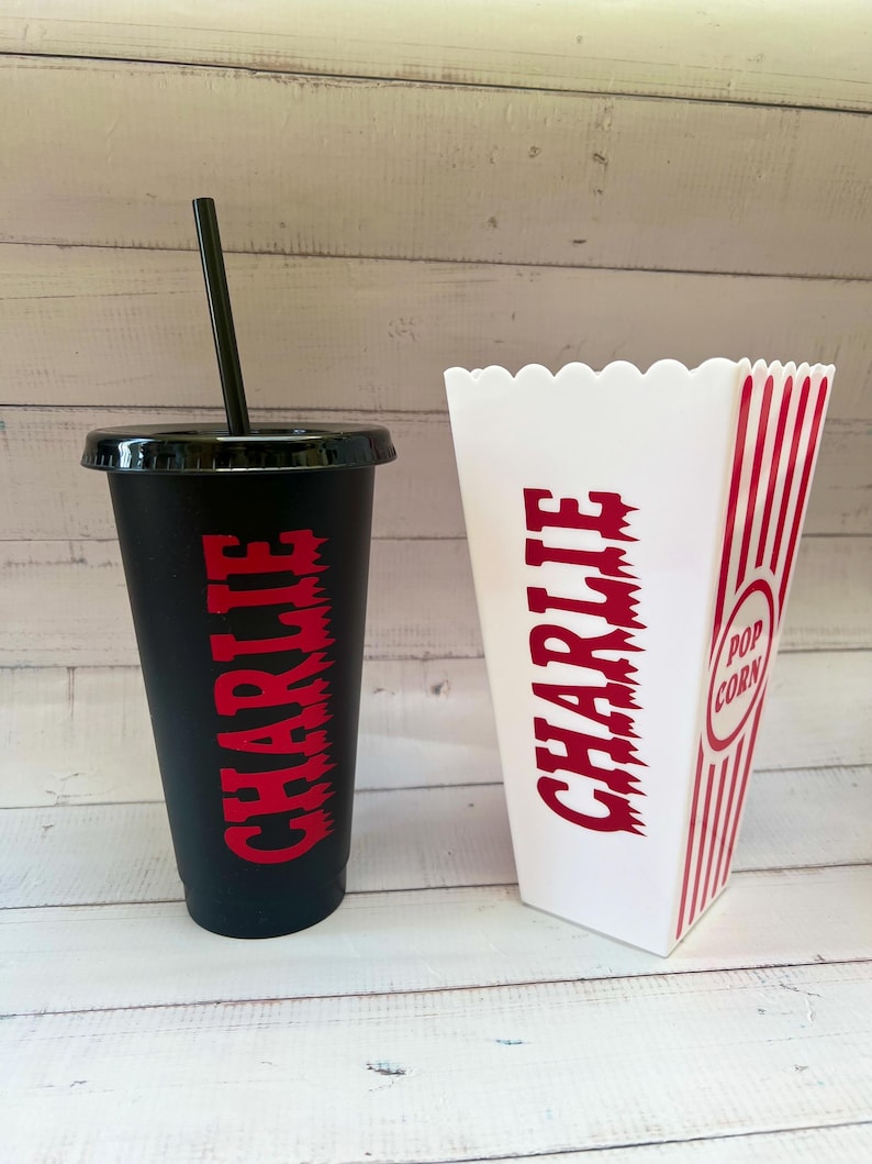 Horror Movie Personalised Tumbler, Horror Movie Popcorn Box, Horror ...